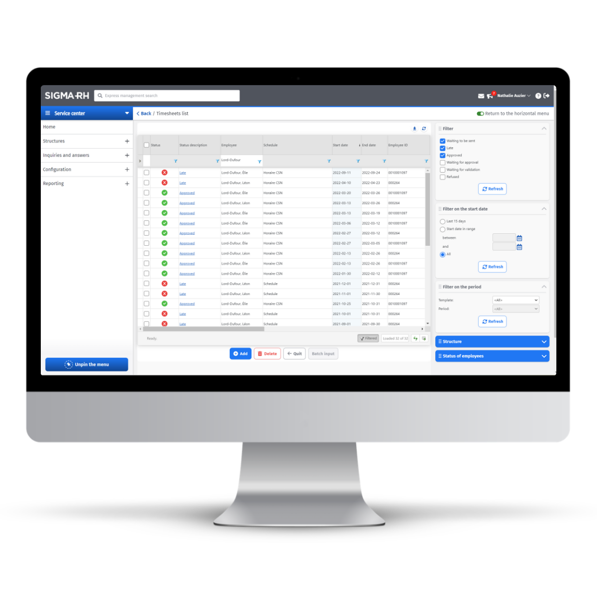 Scheduling and Time Clock | SIGMA-RH